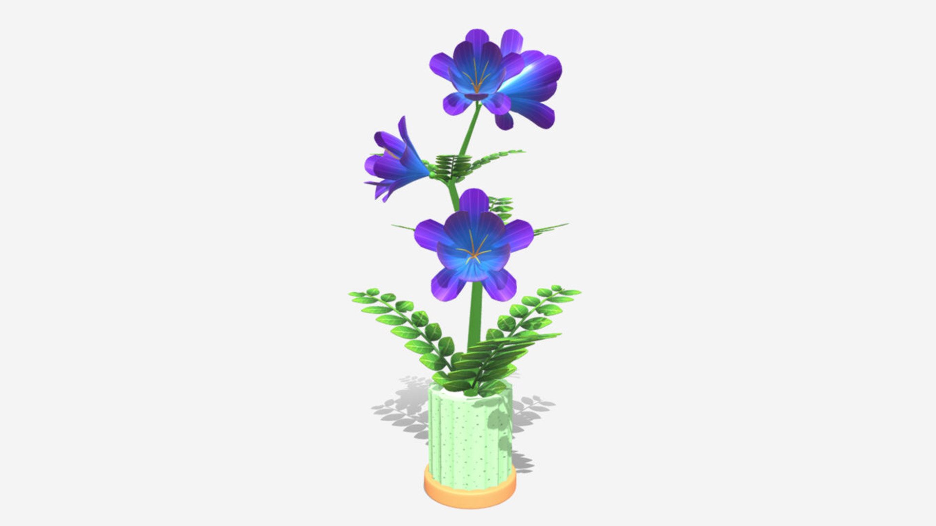 3D Blue Flower - TurboSquid 2069409