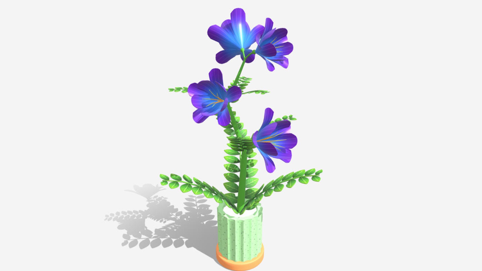 3D Blue Flower - TurboSquid 2069409
