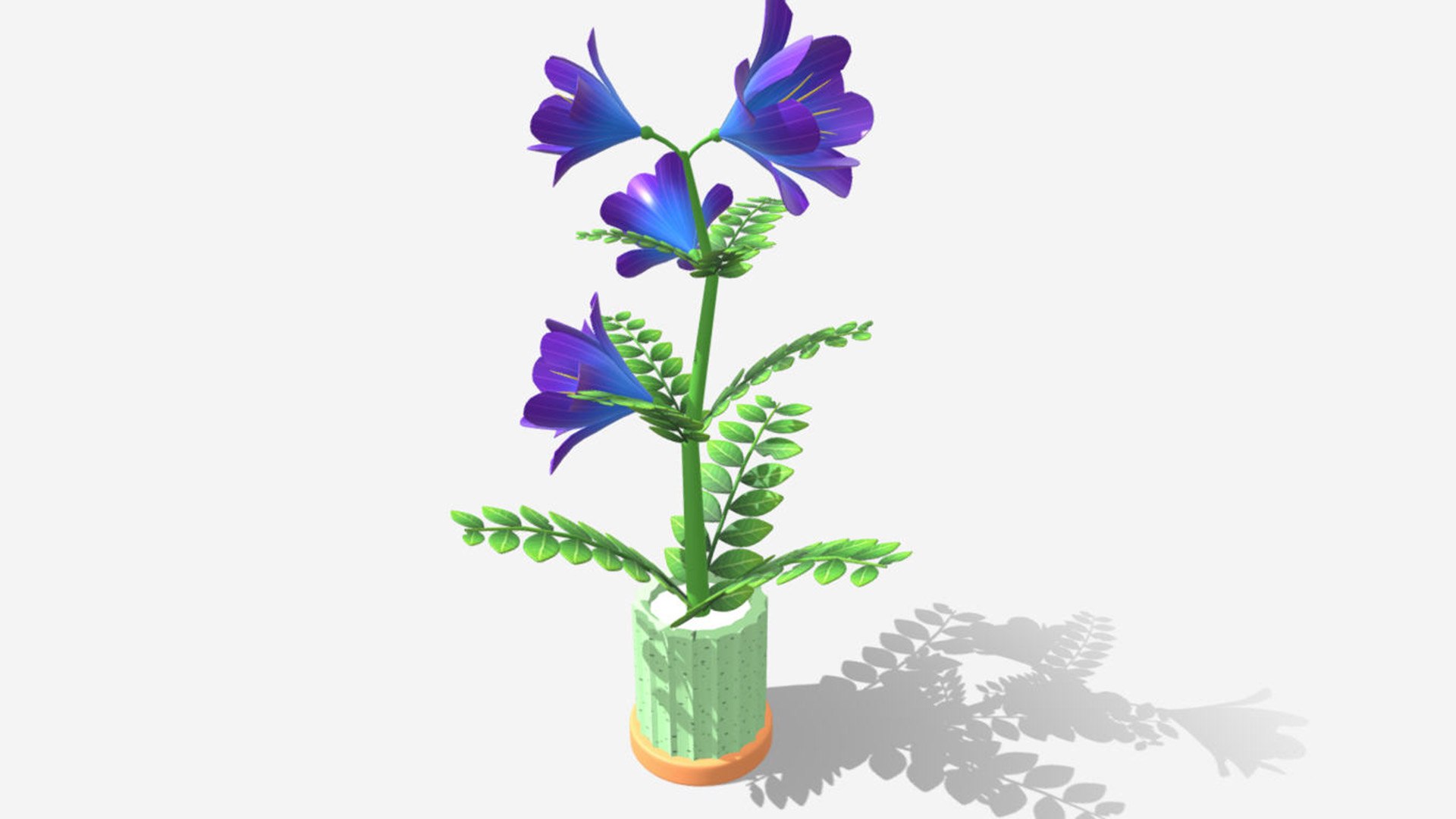 3D Blue Flower - TurboSquid 2069409