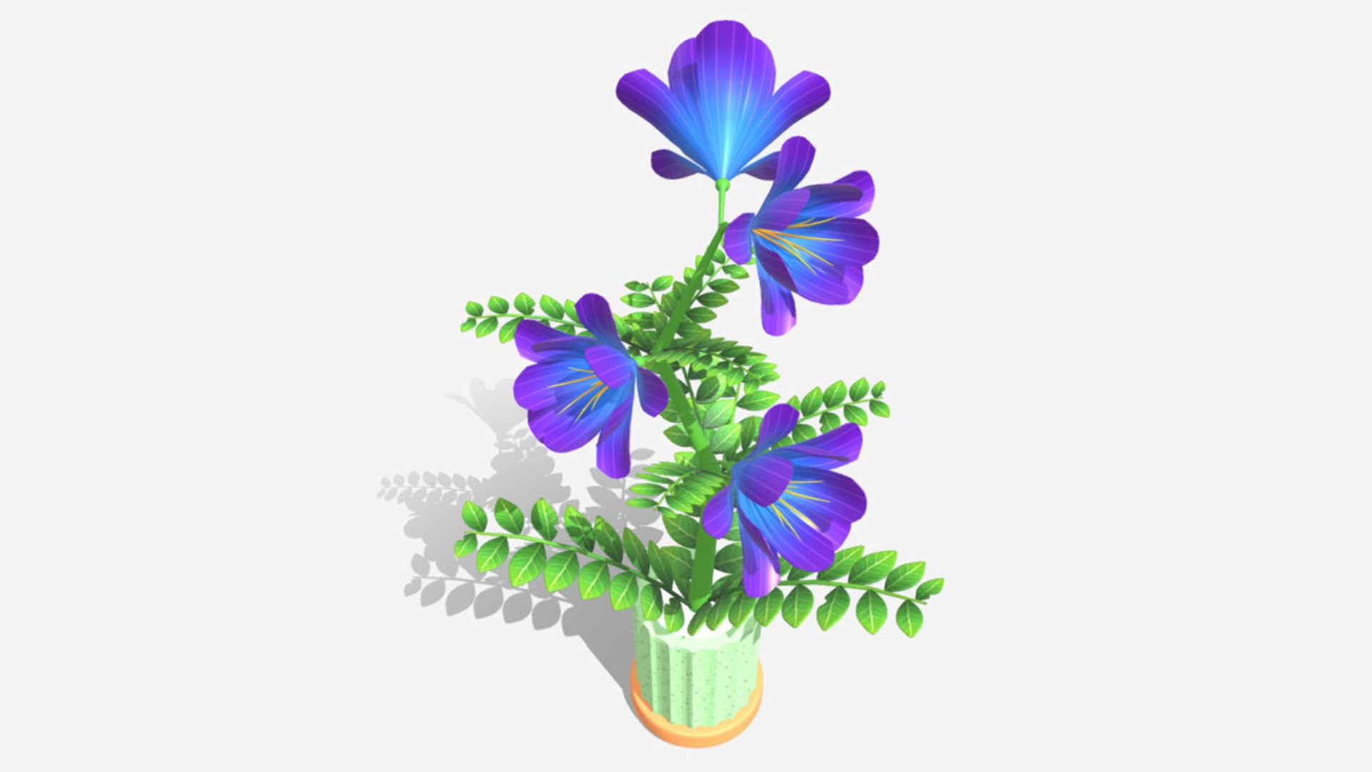 3D Blue Flower - TurboSquid 2069409