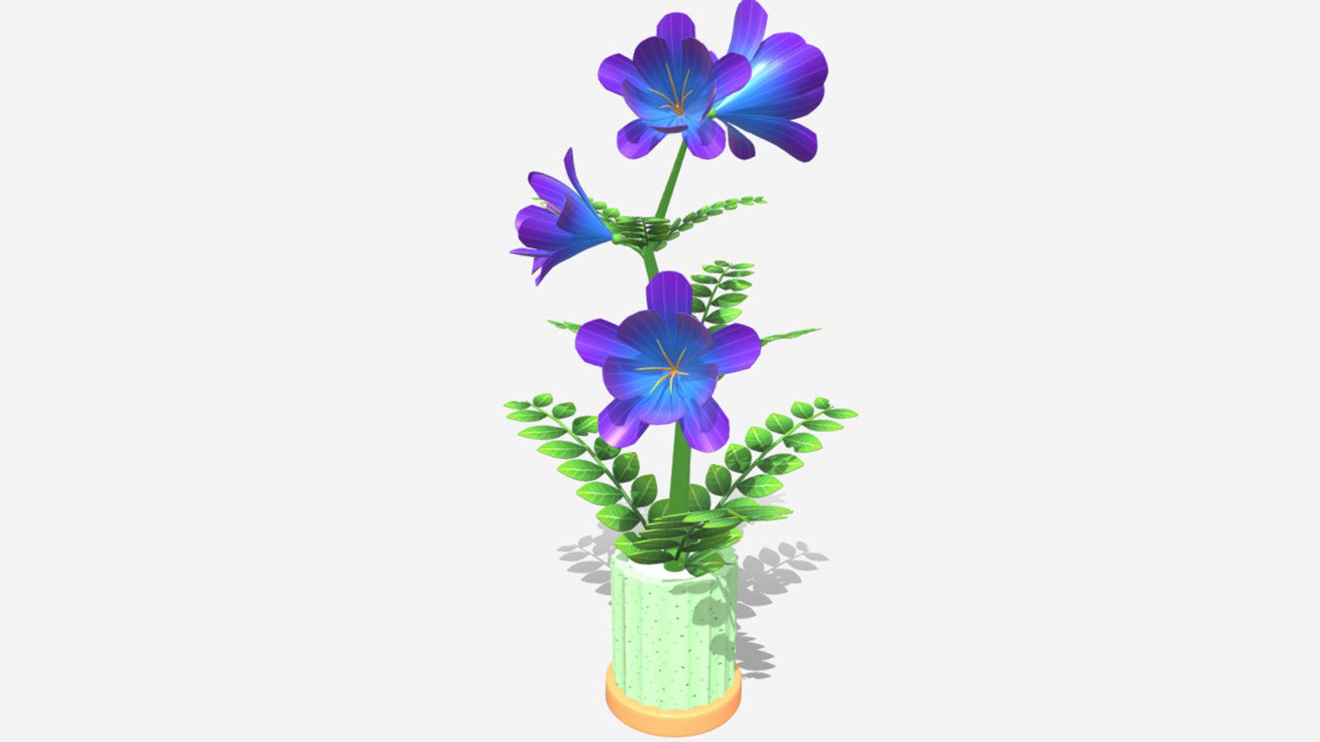 3D Blue Flower - TurboSquid 2069409