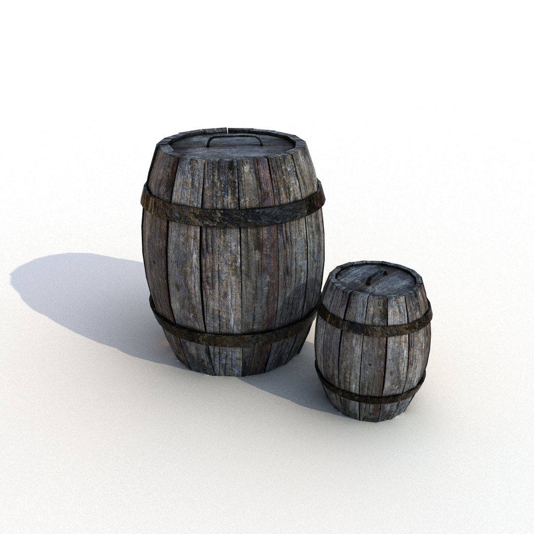 3d Model Barrel Cartoon