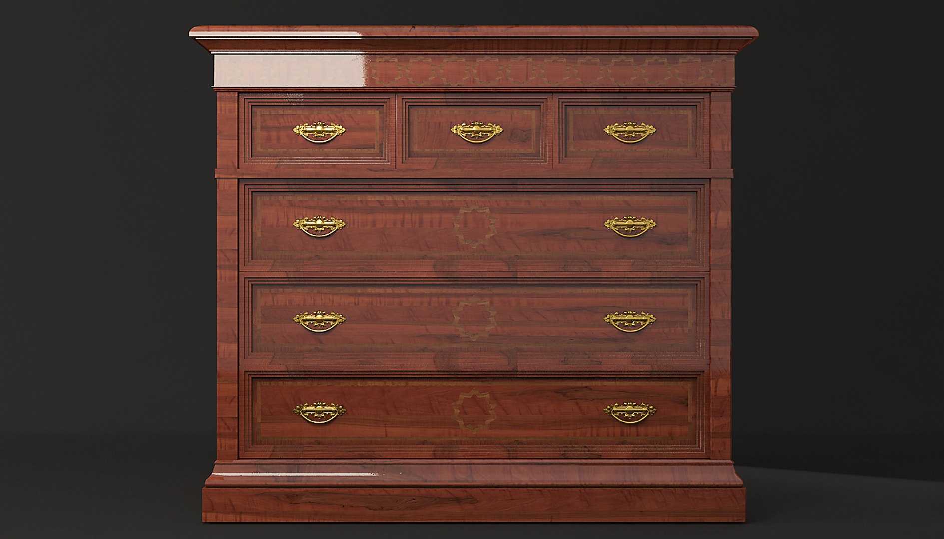 3d Model Classic Chest Drawers