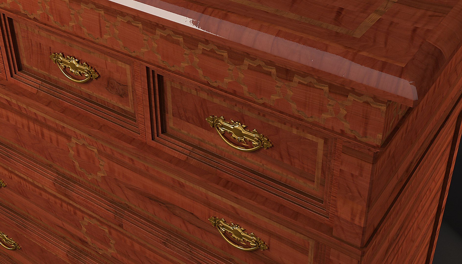 3d Model Classic Chest Drawers