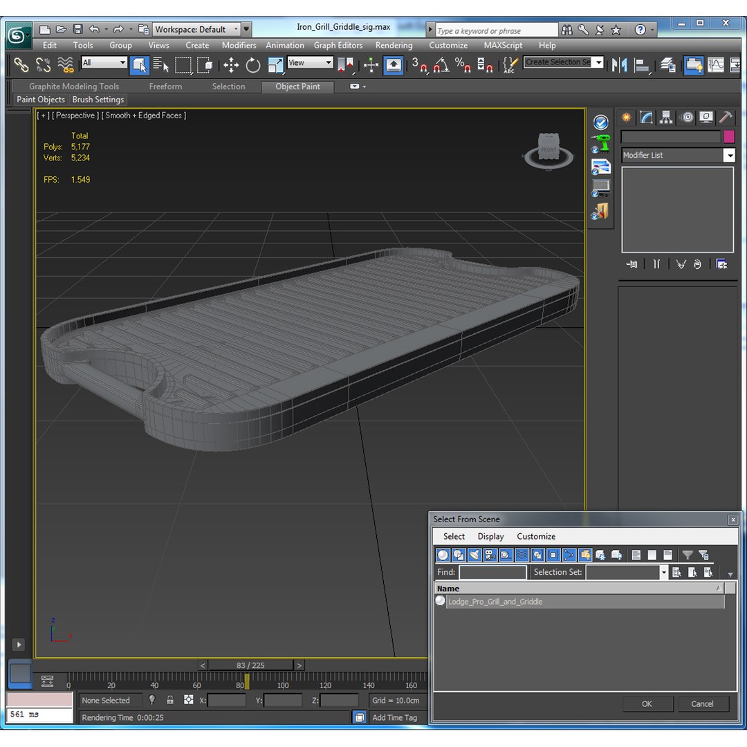 3d model iron grill griddle