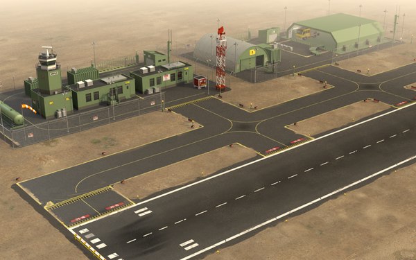 3d military airfield model