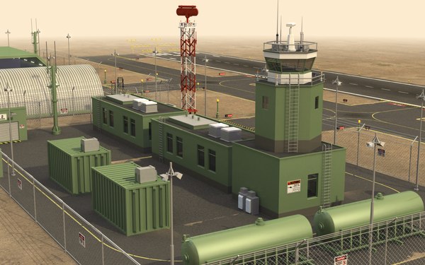 3d military airfield model