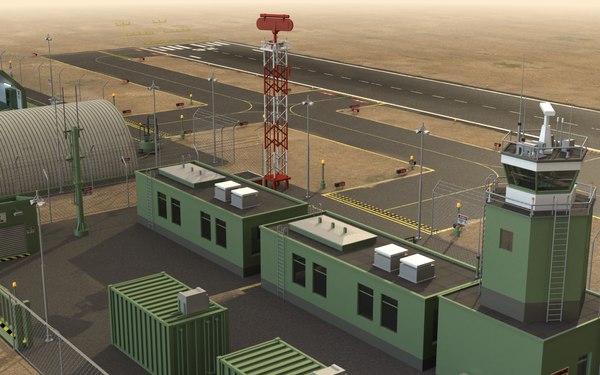 3d military airfield model