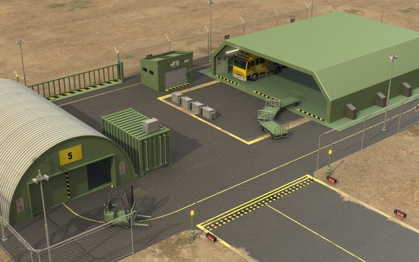 3d military airfield model