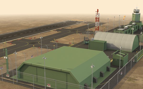 3d military airfield model