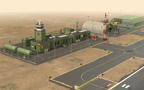 3d military airfield model