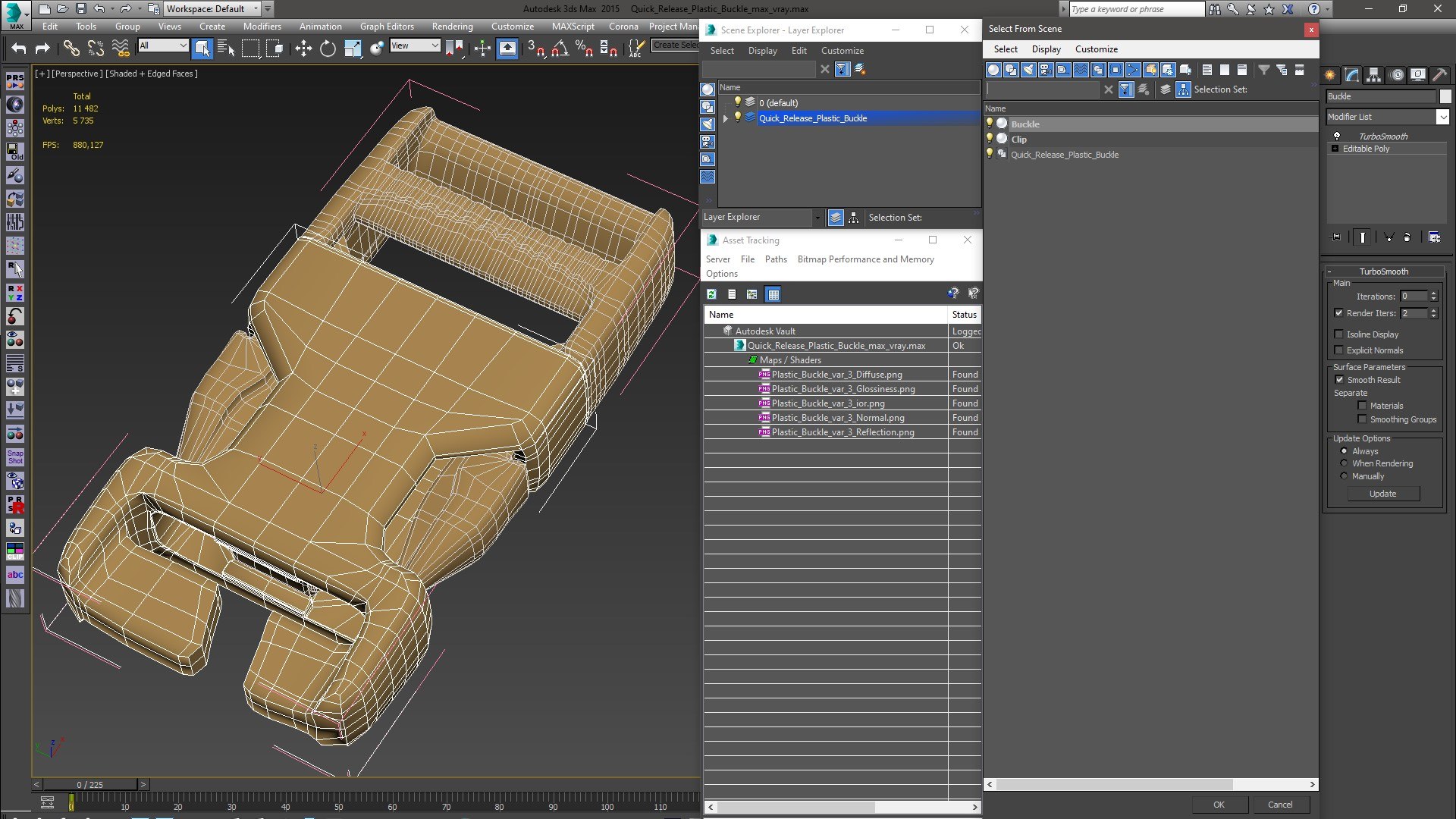 Quick Release Plastic Buckle 3D model - TurboSquid 1781650
