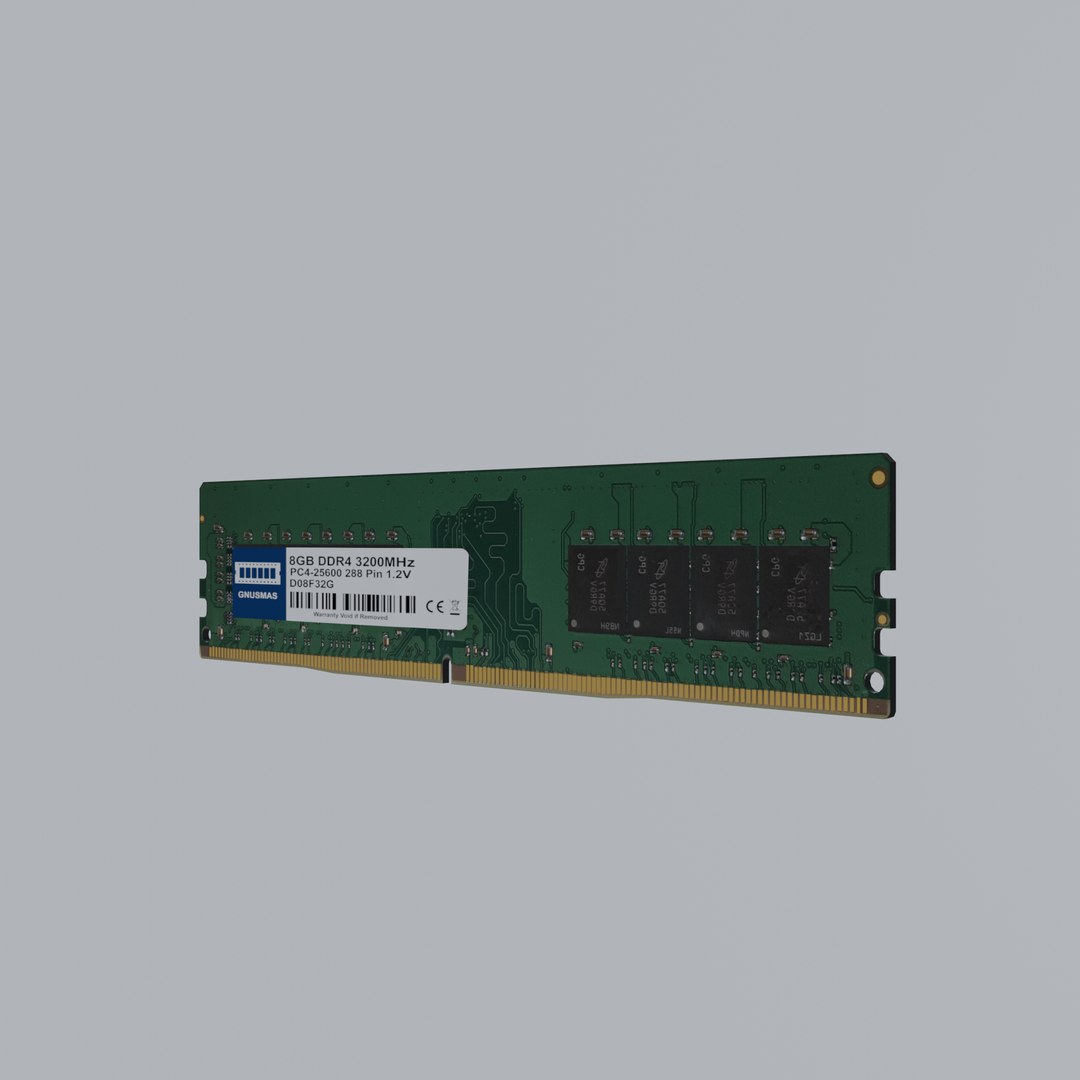 DDR4 RAM 3D Model - TurboSquid 2082611