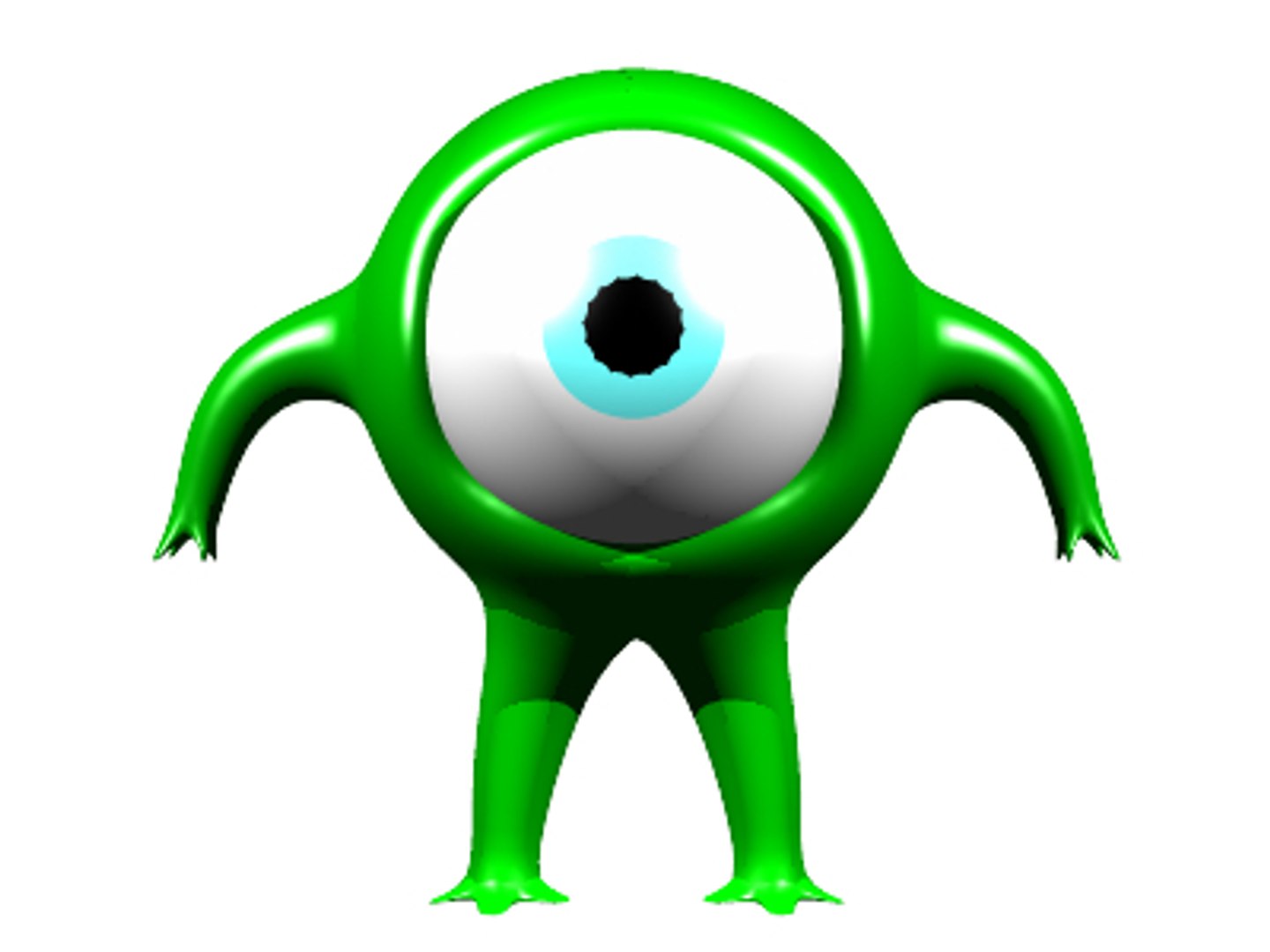 free 3ds mode one-eyed green alien distance