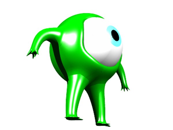 free 3ds mode one-eyed green alien distance