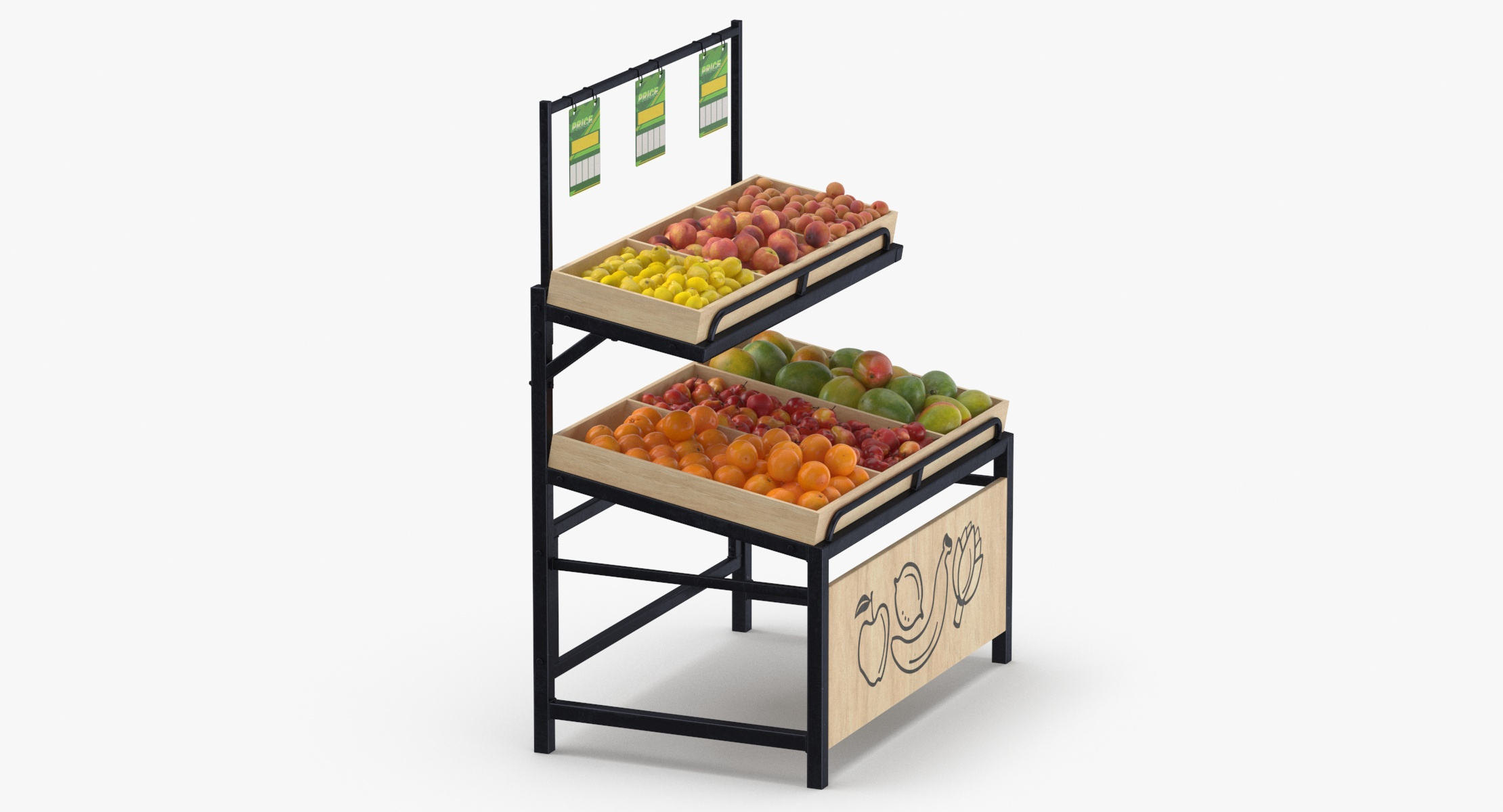 3D model Wooden Display Racks Collection With and Without Tag ...