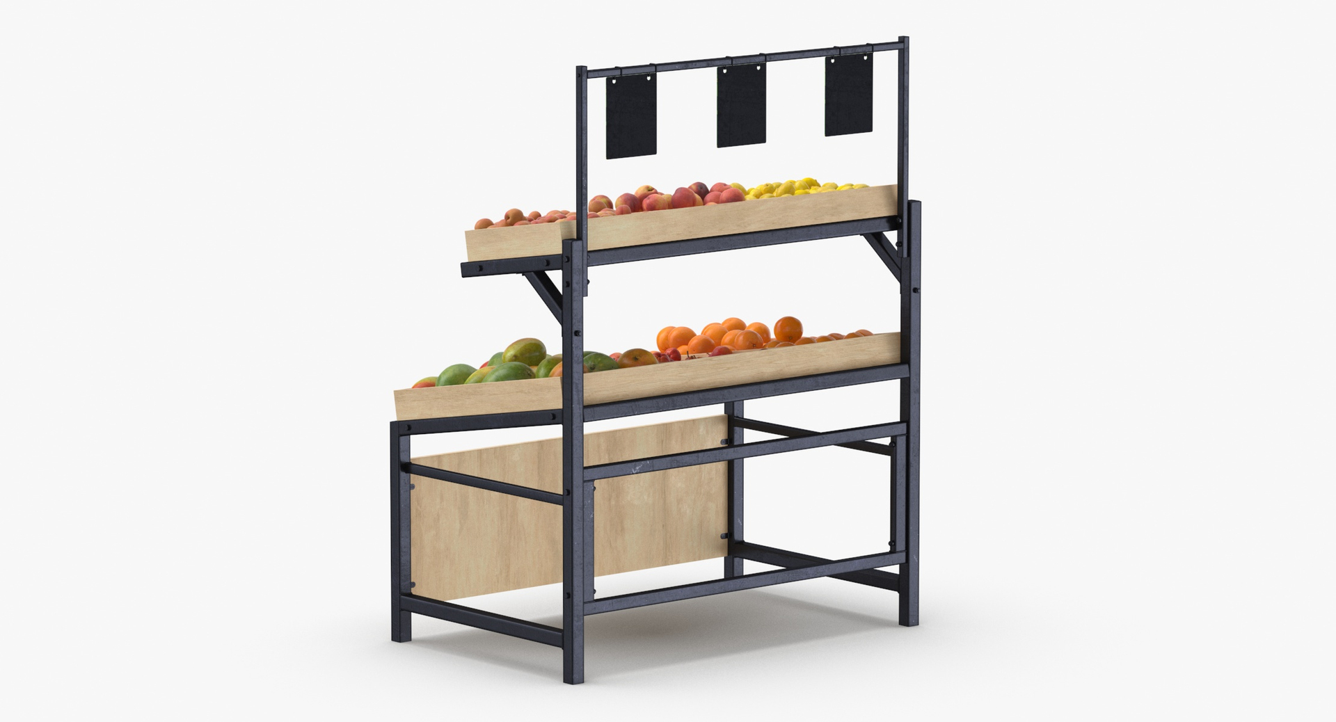 3D model Wooden Display Racks Collection With and Without Tag ...