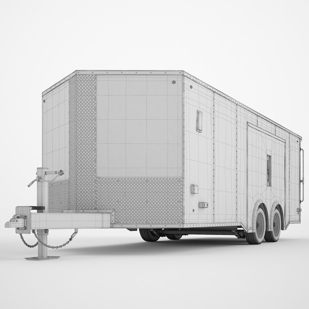 Auto Hauler Enclosed Cargo Trailer 01 Model - TurboSquid 2326566