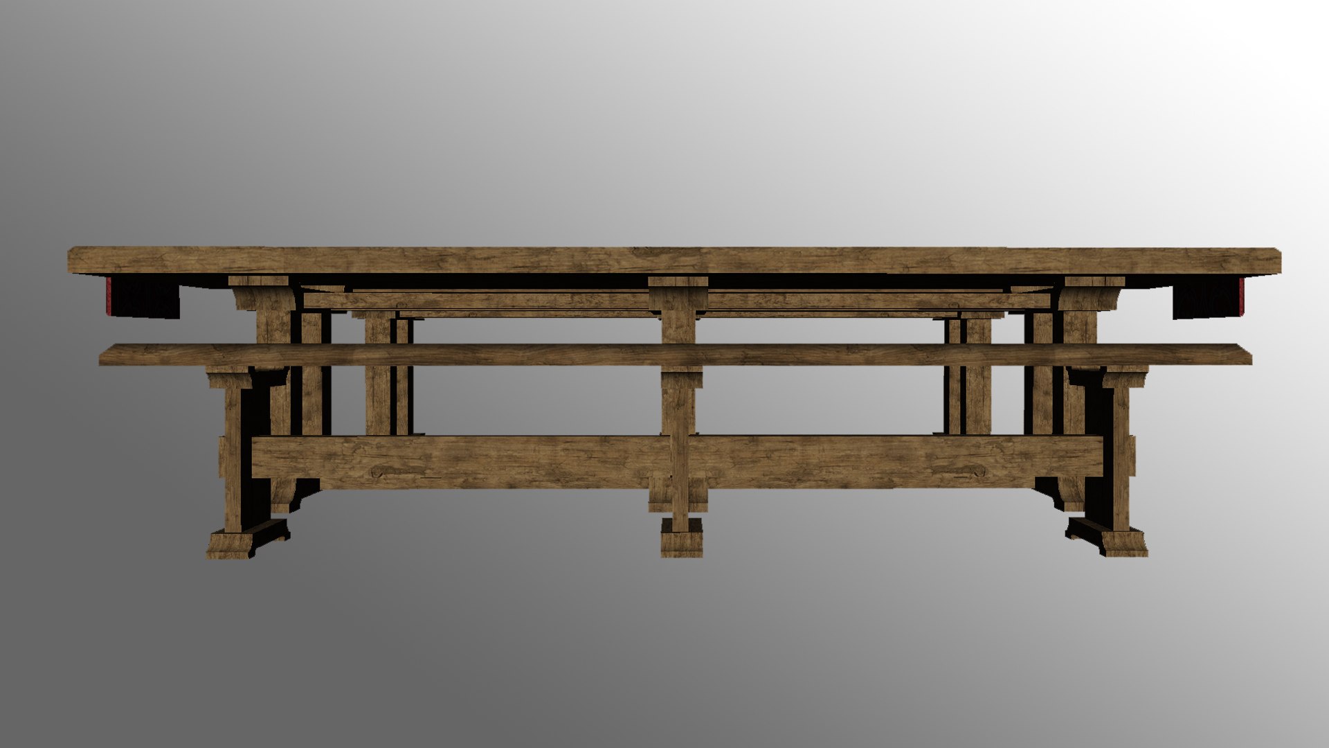 wooden table 3d obj