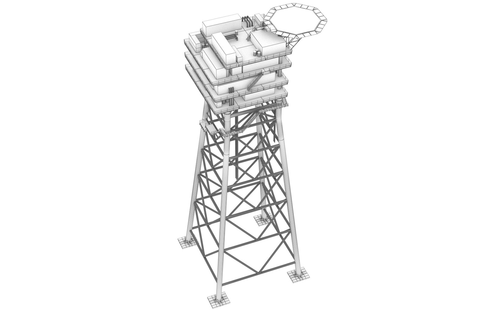 Offshore Wind Farm Jacket And Substation 3D Model - TurboSquid 2173054