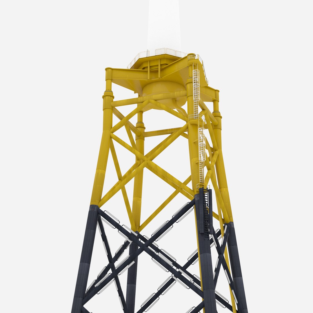 Offshore Wind Farm Jacket And Substation 3D Model - TurboSquid 2173054
