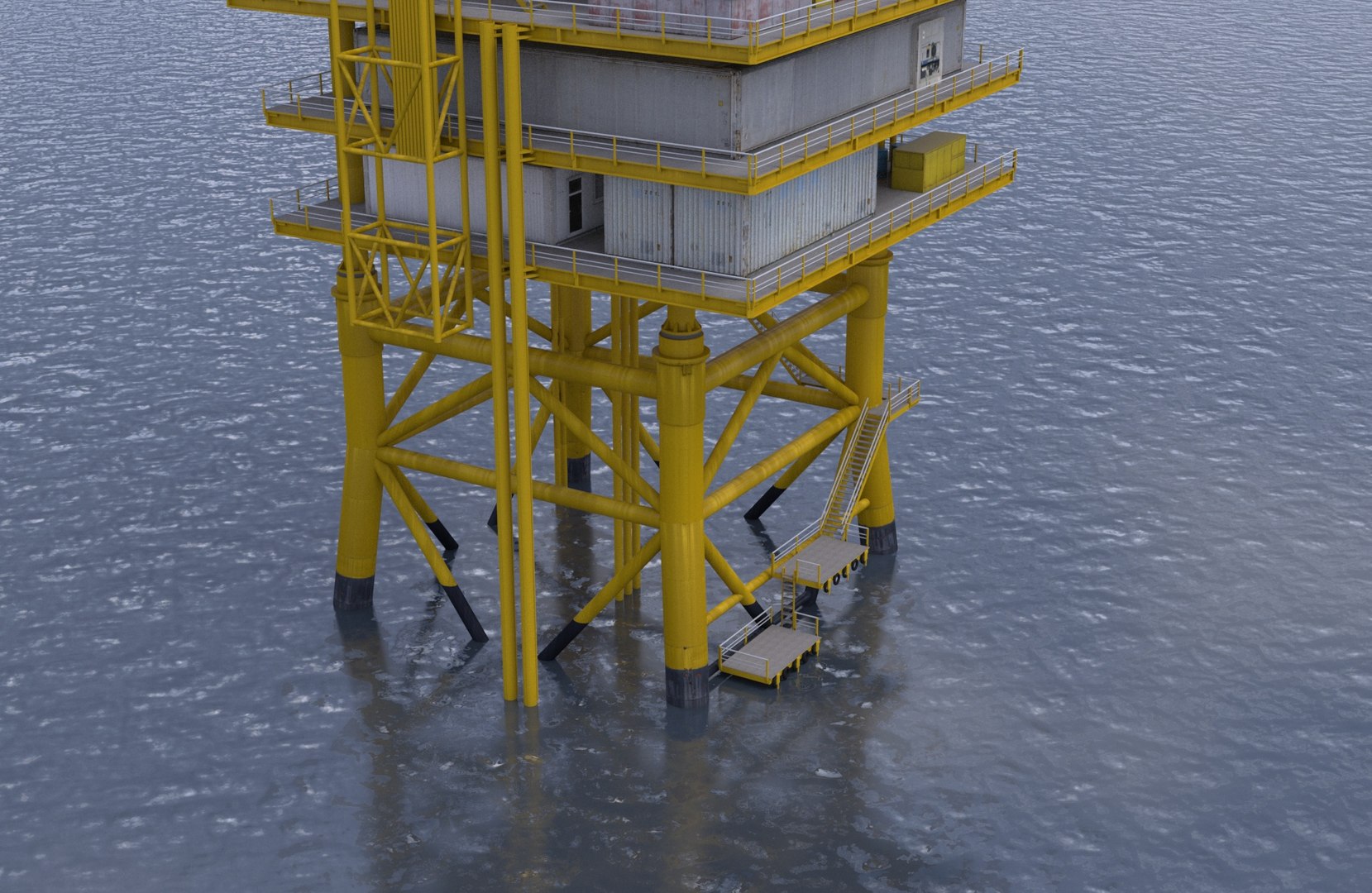 Offshore Wind Farm Jacket And Substation 3D Model - TurboSquid 2173054