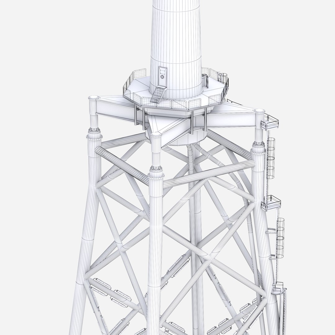 Offshore Wind Farm Jacket And Substation 3D Model - TurboSquid 2173054