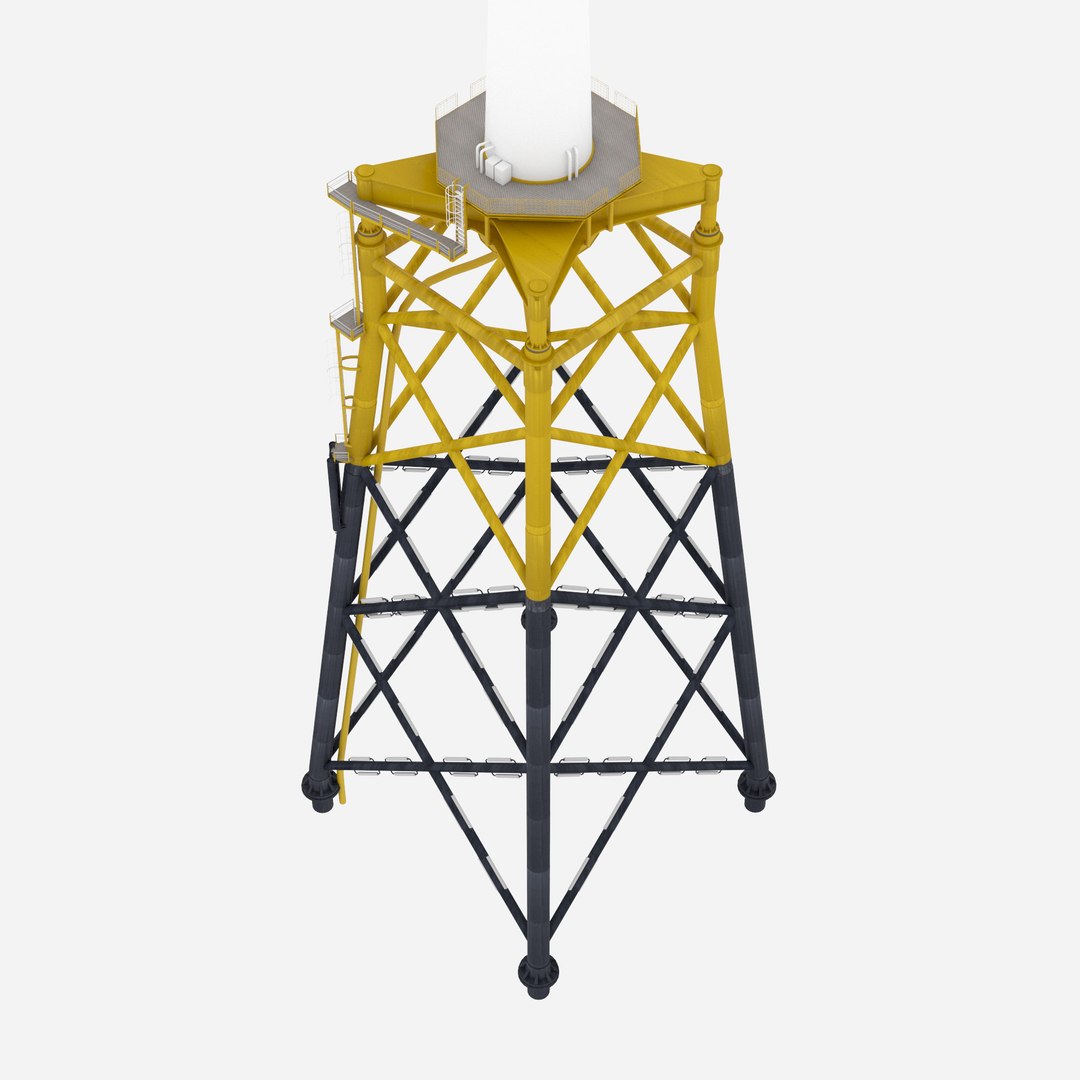 Offshore Wind Farm Jacket And Substation 3D Model - TurboSquid 2173054