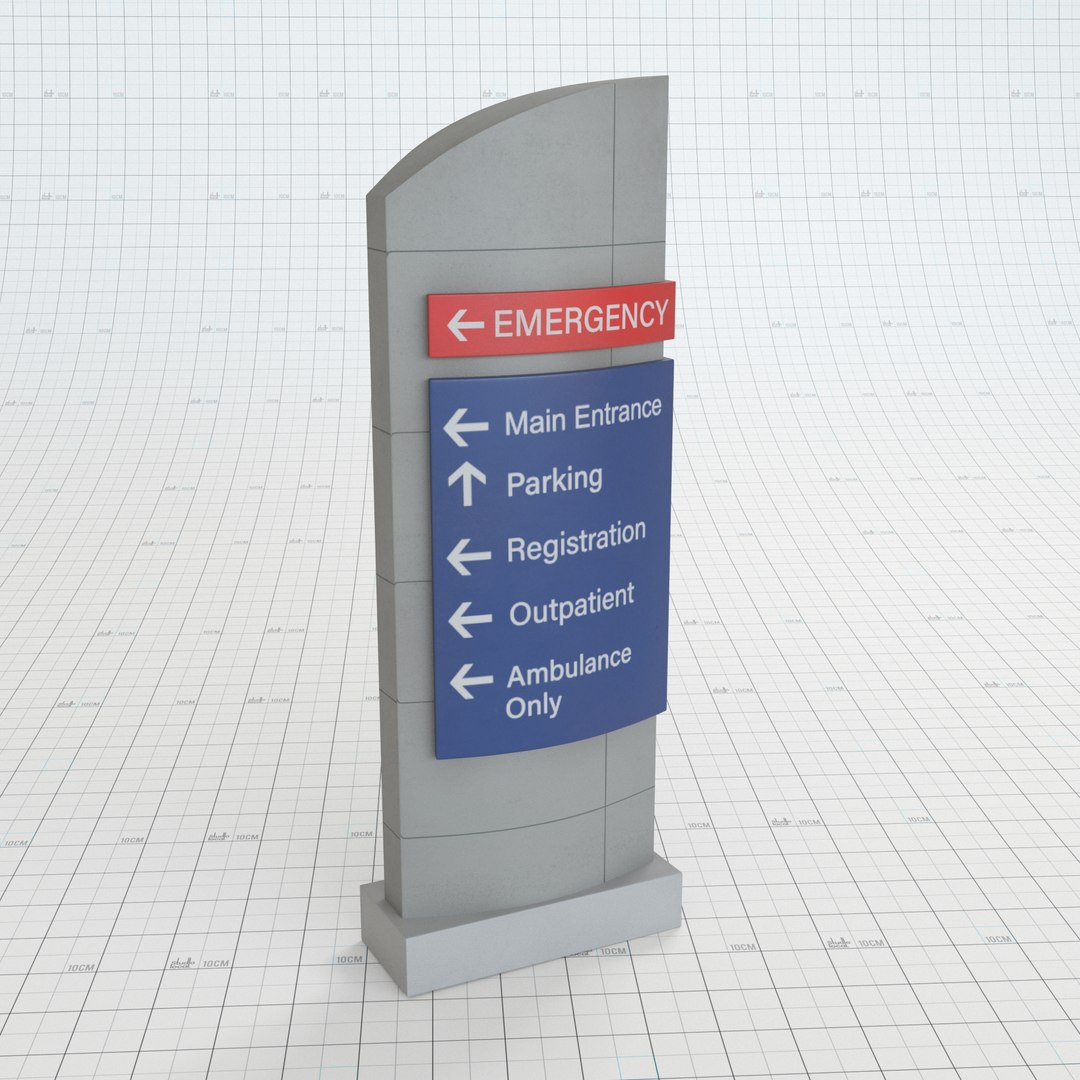 Hospital Sign 3D Model - TurboSquid 1294217