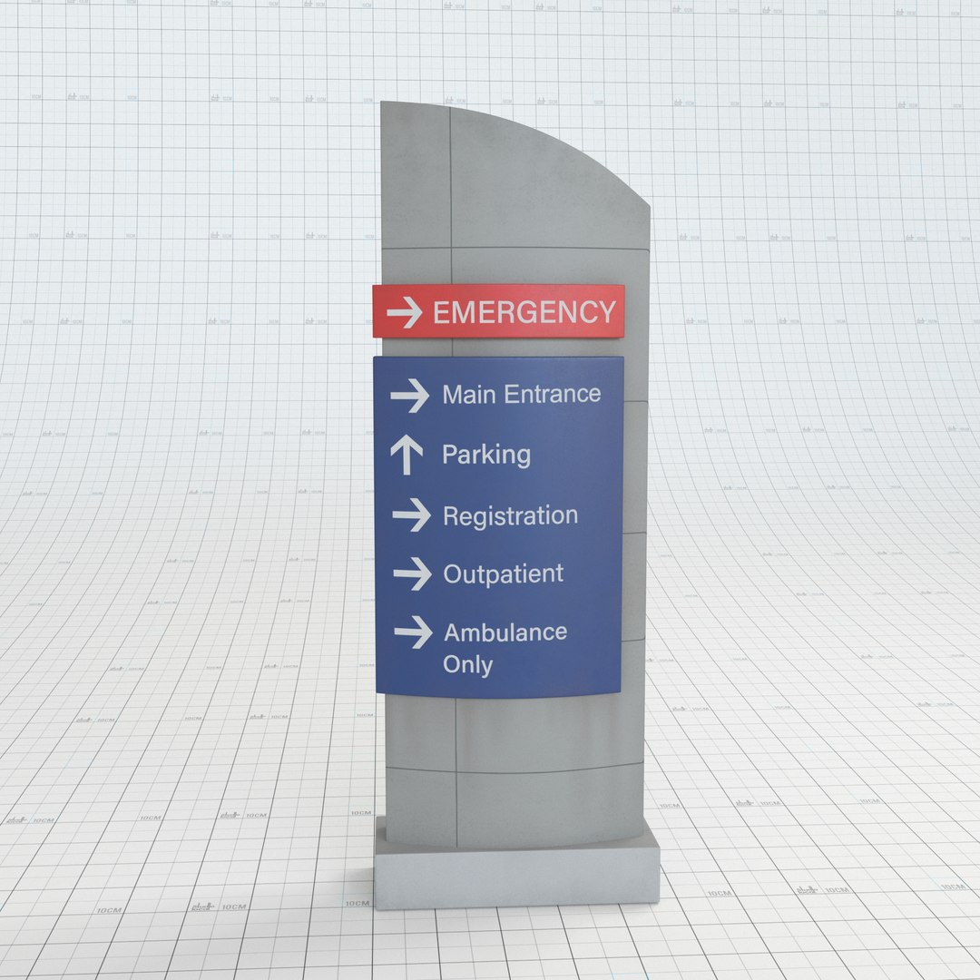Hospital Sign 3D Model - TurboSquid 1294217
