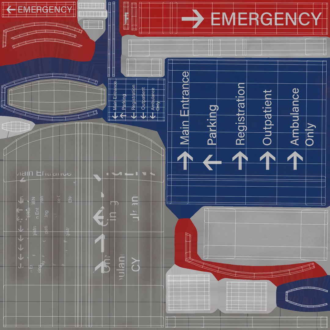 Hospital Sign 3D Model - TurboSquid 1294217