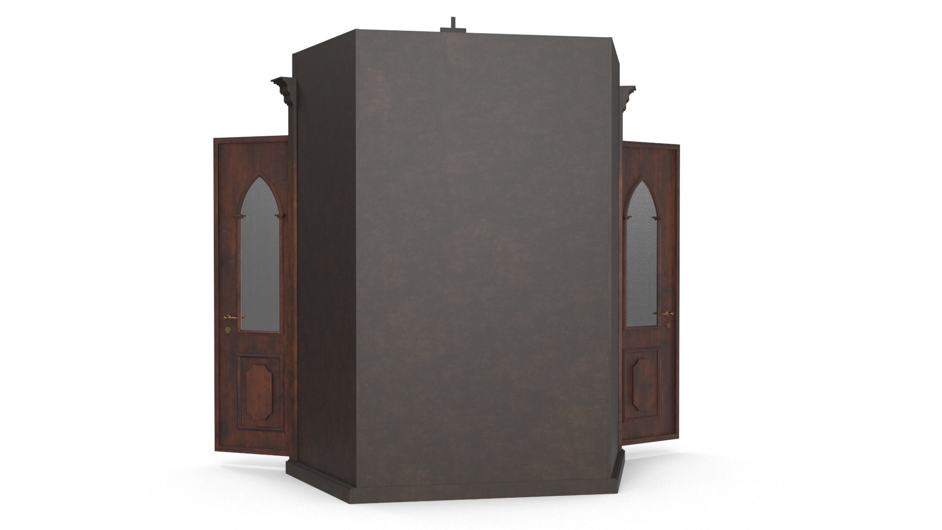 Confessional Booth Dark Wood Open 3D Model - TurboSquid 2240443