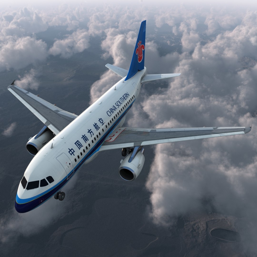 airbus a318 china southern 3d model