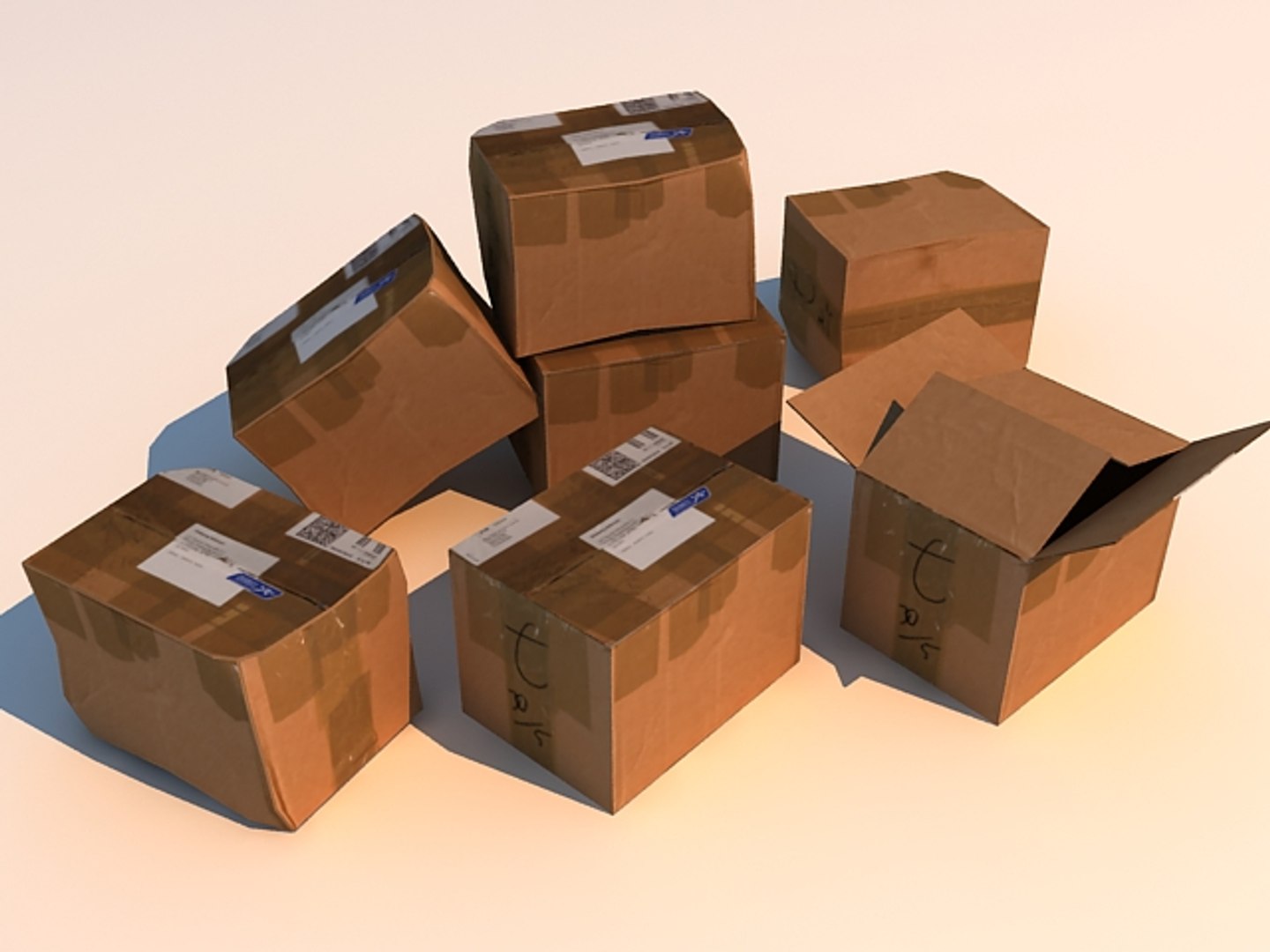 3d Cardboard Box Model