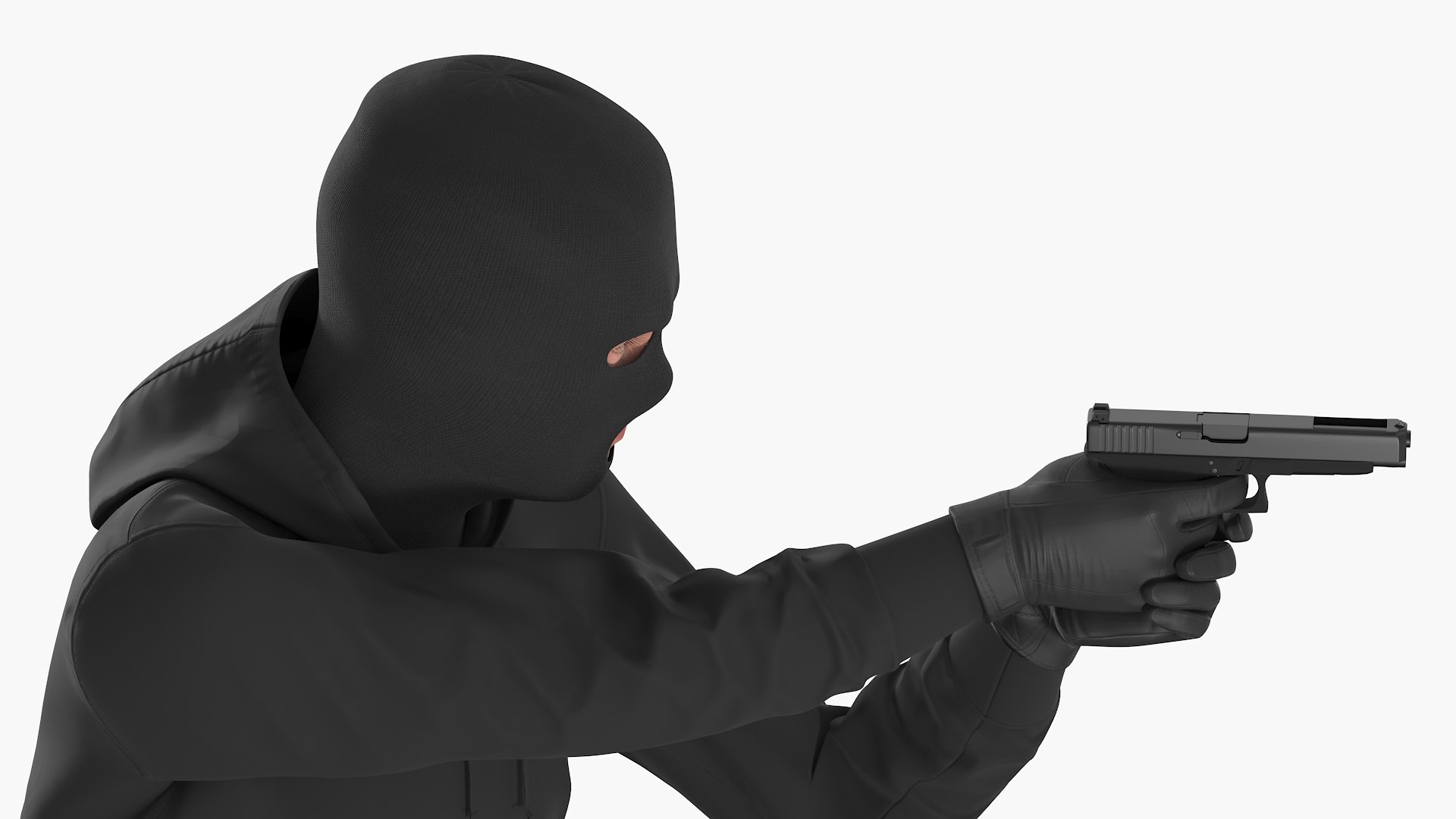 3D Armed Robber Character Aiming Pose Model - TurboSquid 2328323