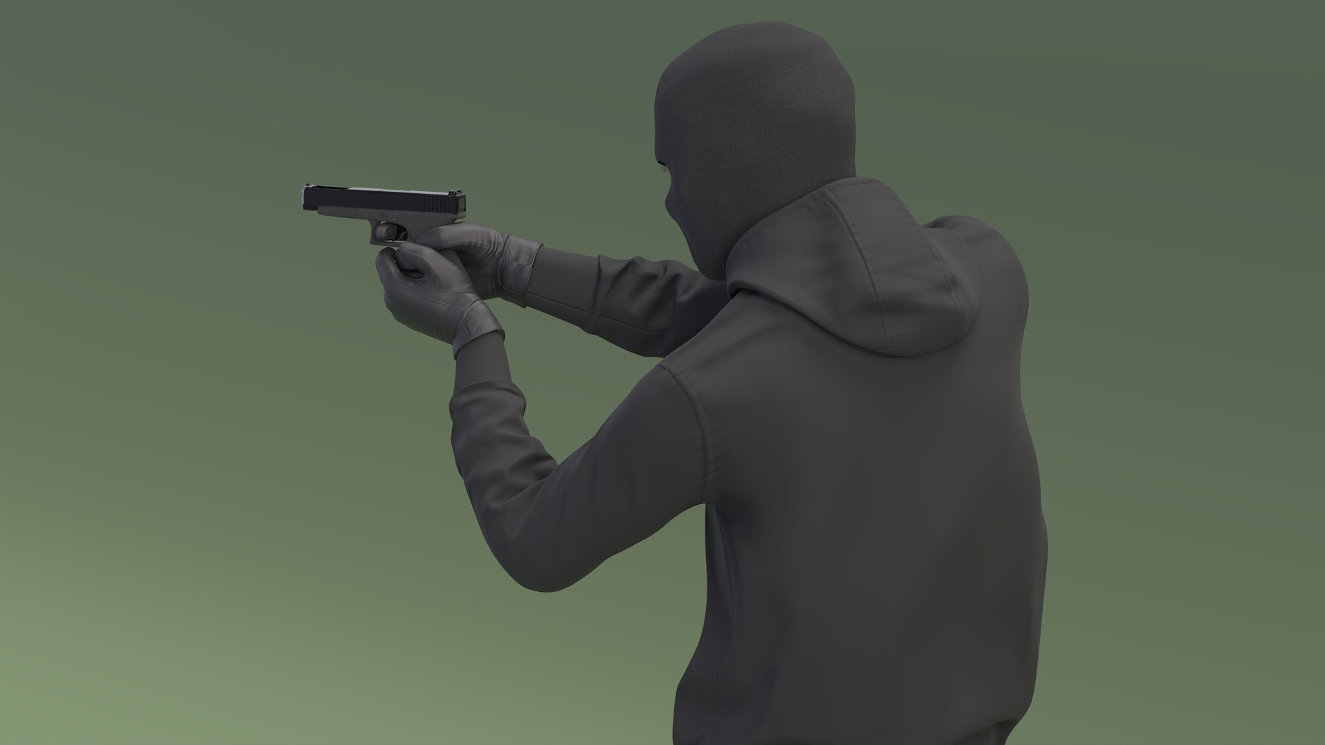 3D Armed Robber Character Aiming Pose Model - TurboSquid 2328323