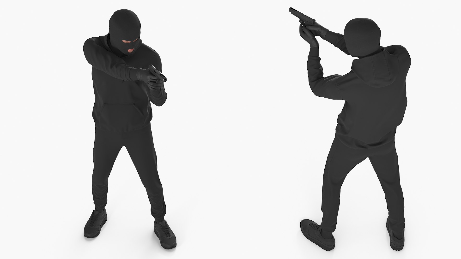 3D Armed Robber Character Aiming Pose Model - TurboSquid 2328323