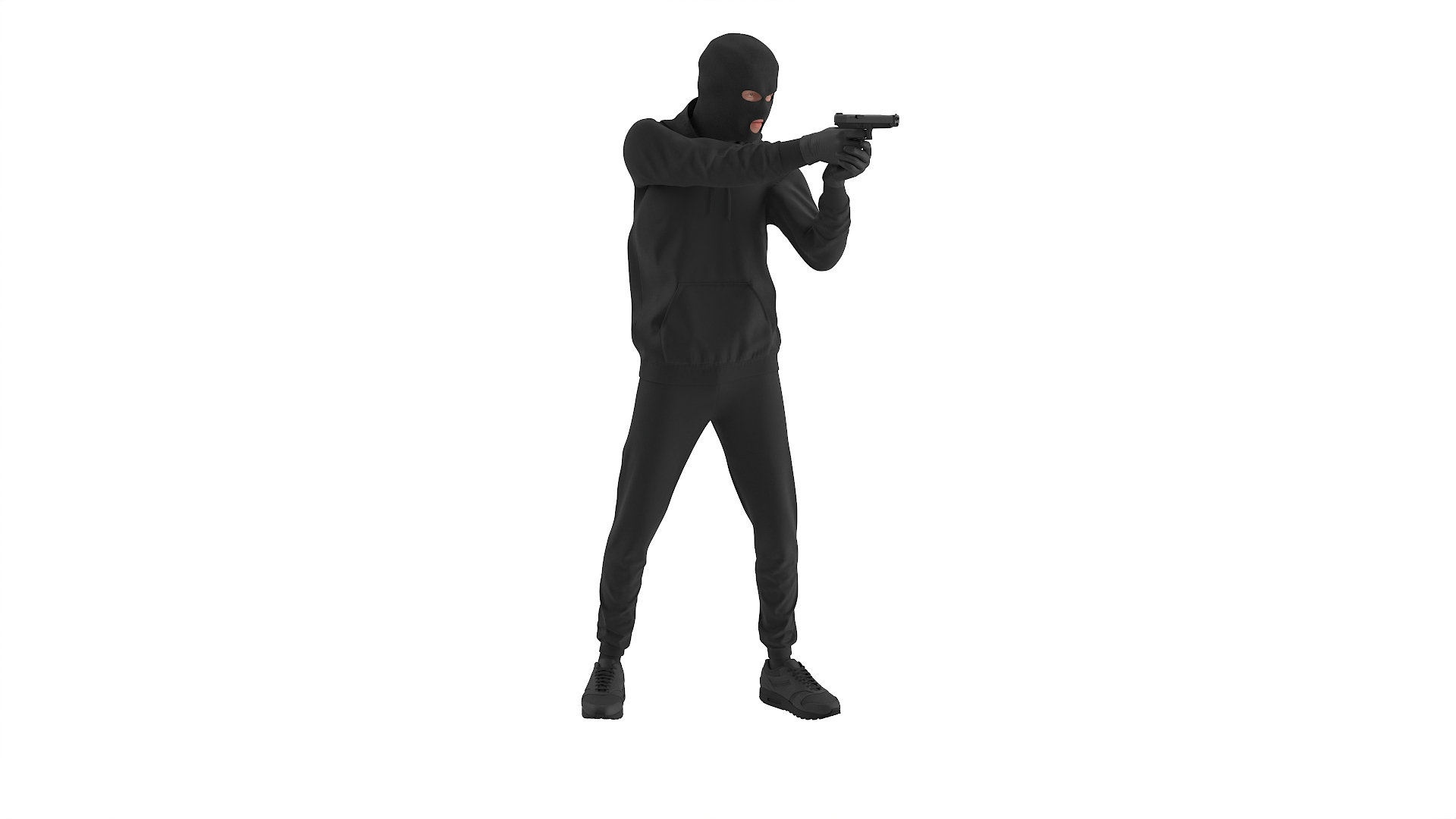 3D Armed Robber Character Aiming Pose Model - TurboSquid 2328323