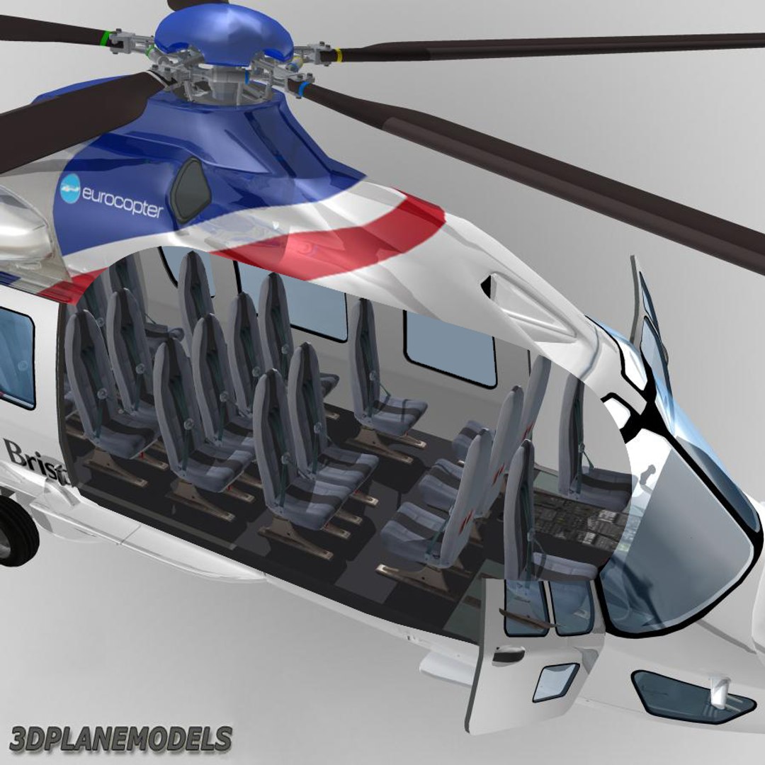 Eurocopter Helicopter Ec-175 3d Model