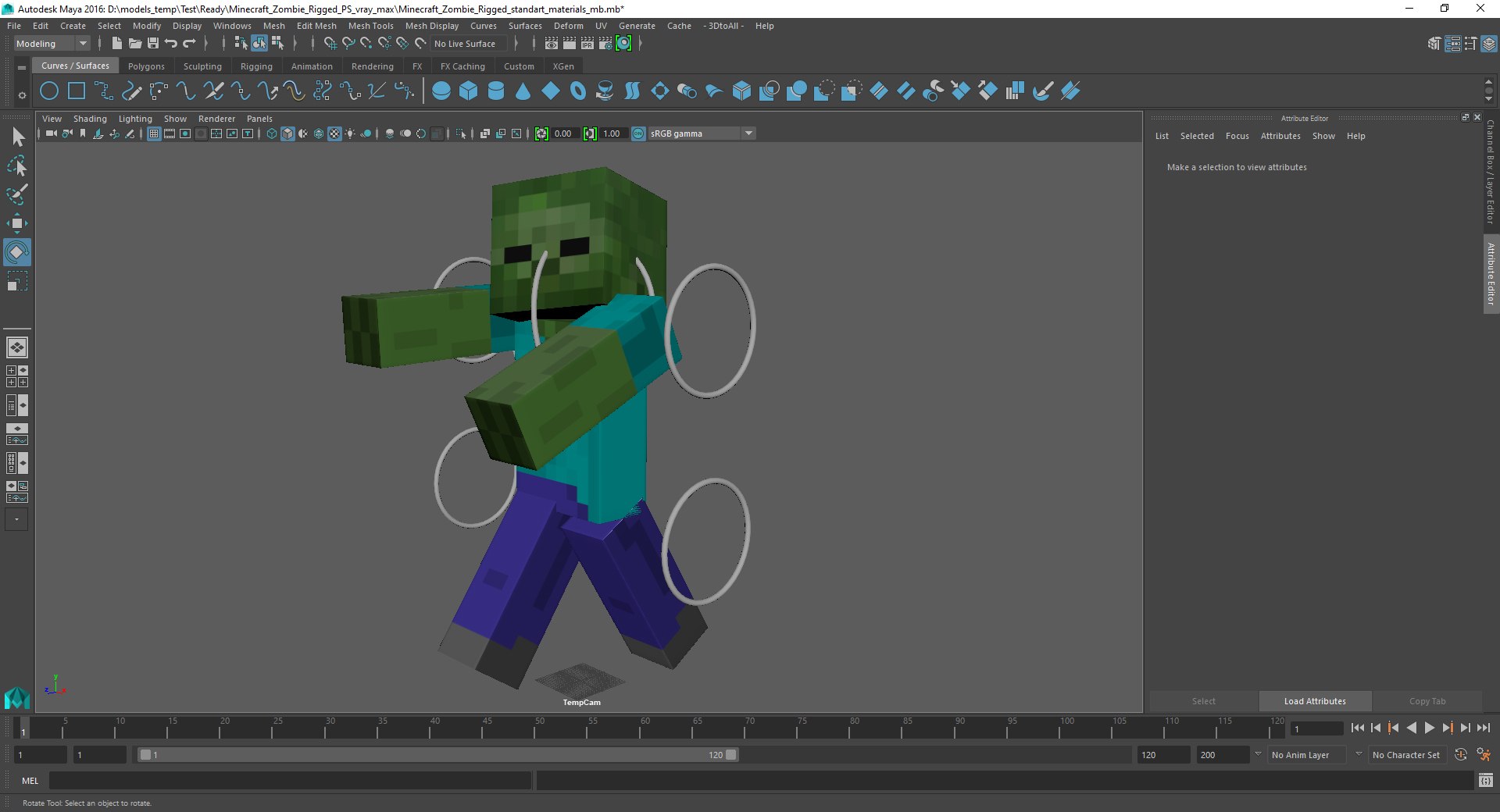 3D model minecraft zombie rigged - TurboSquid 1499630