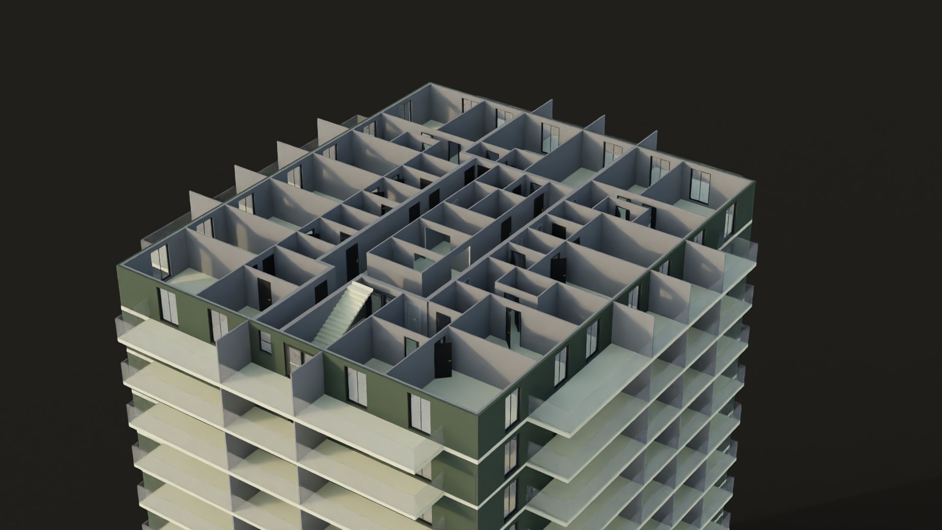 House with layout on each floor 3D model - TurboSquid 1868762