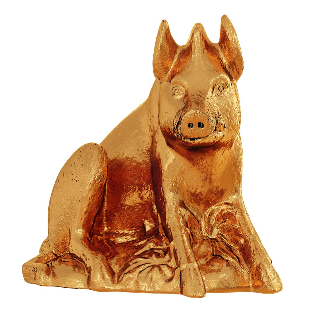 3D Gold Boar Figurine - TurboSquid 1648575