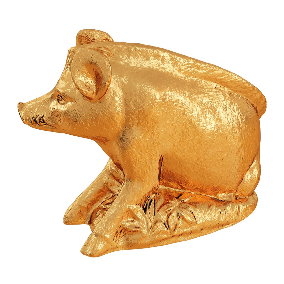 3D Gold Boar Figurine - TurboSquid 1648575
