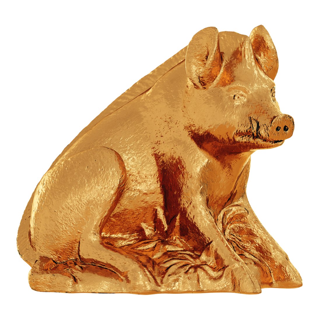 3D Gold Boar Figurine - TurboSquid 1648575