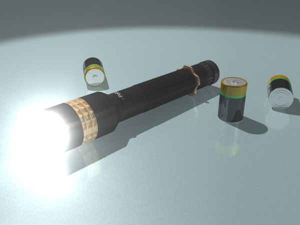 3d police flashlight volume light model