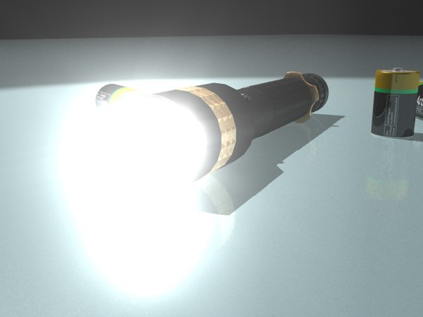 3d police flashlight volume light model