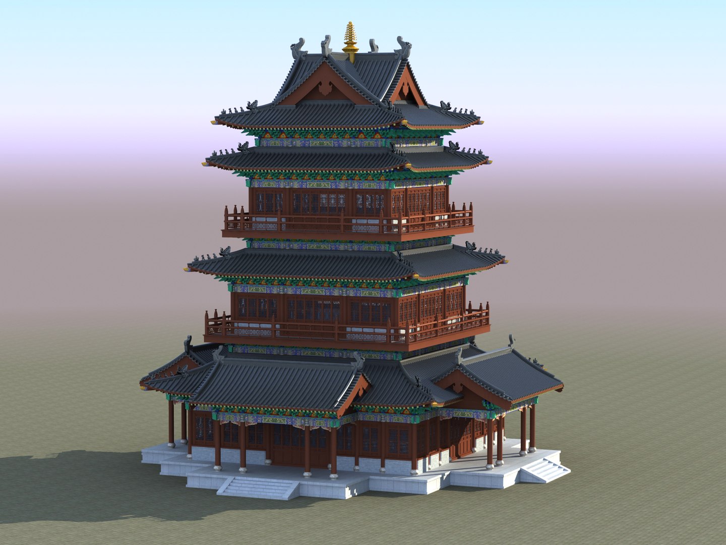 Chinese Building 34 3D Model - TurboSquid 2223433