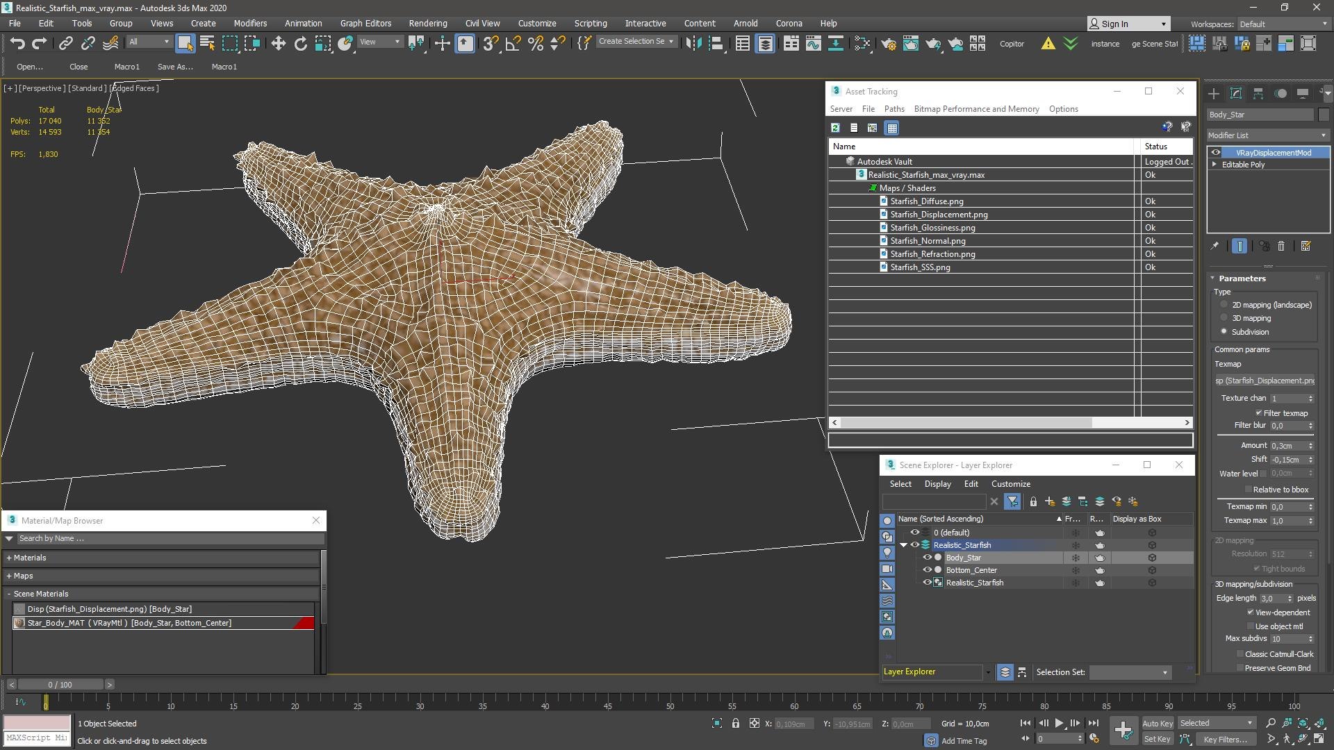 3D Realistic Starfish - TurboSquid 2335532
