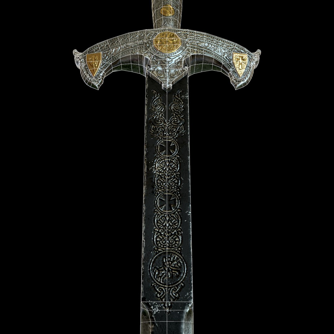 3d templar sword