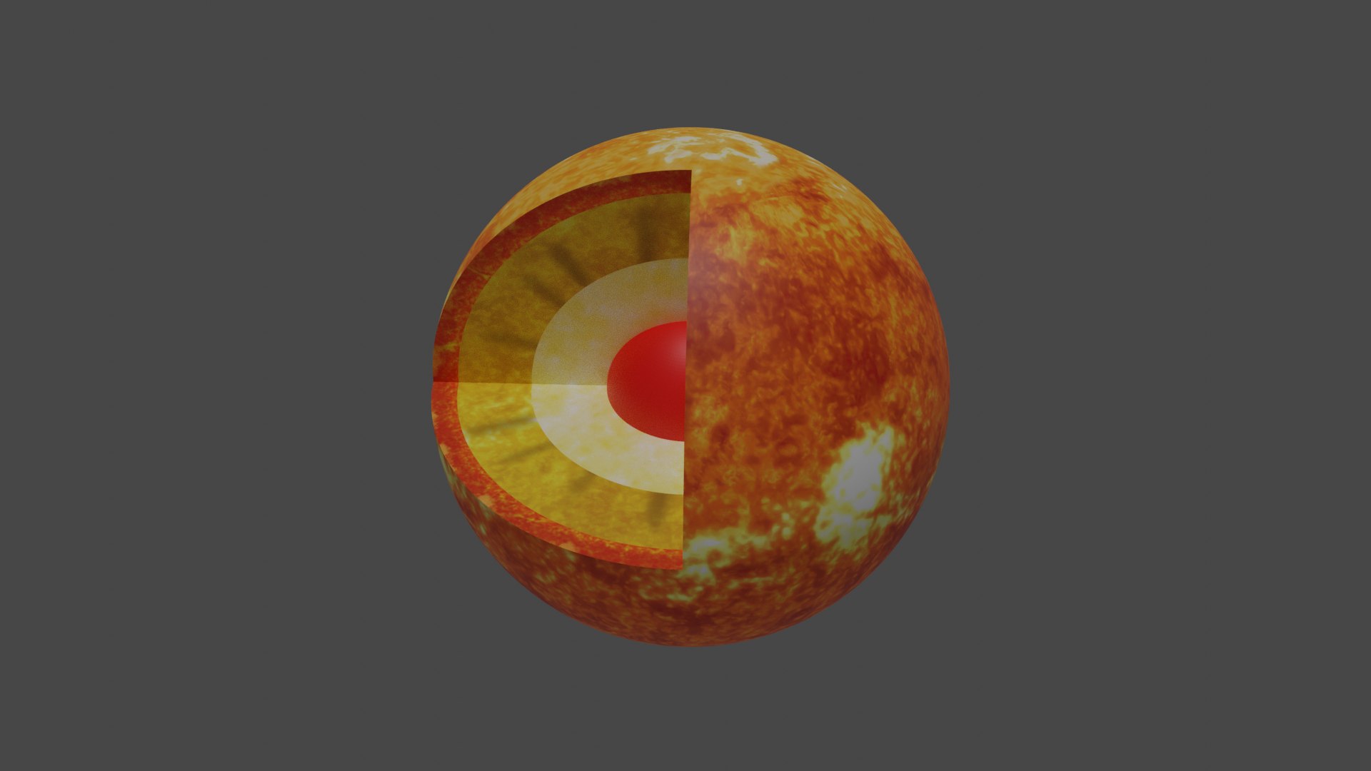 3D Sun Structure Cross Section And Layers - TurboSquid 2047608